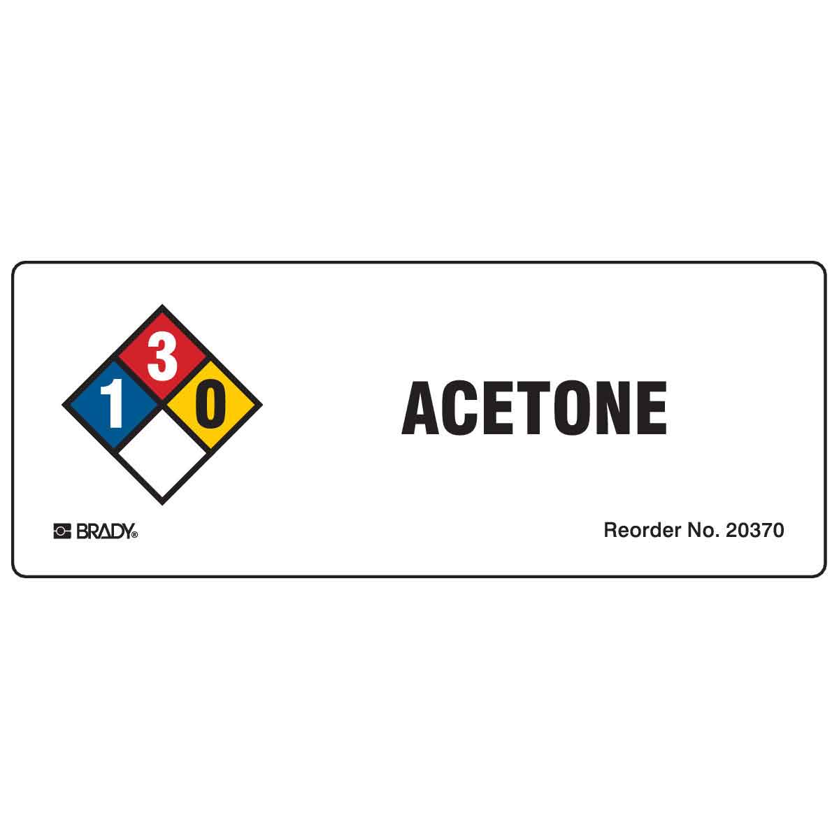 Brady Acetone NFPA Labels | 캐시바이