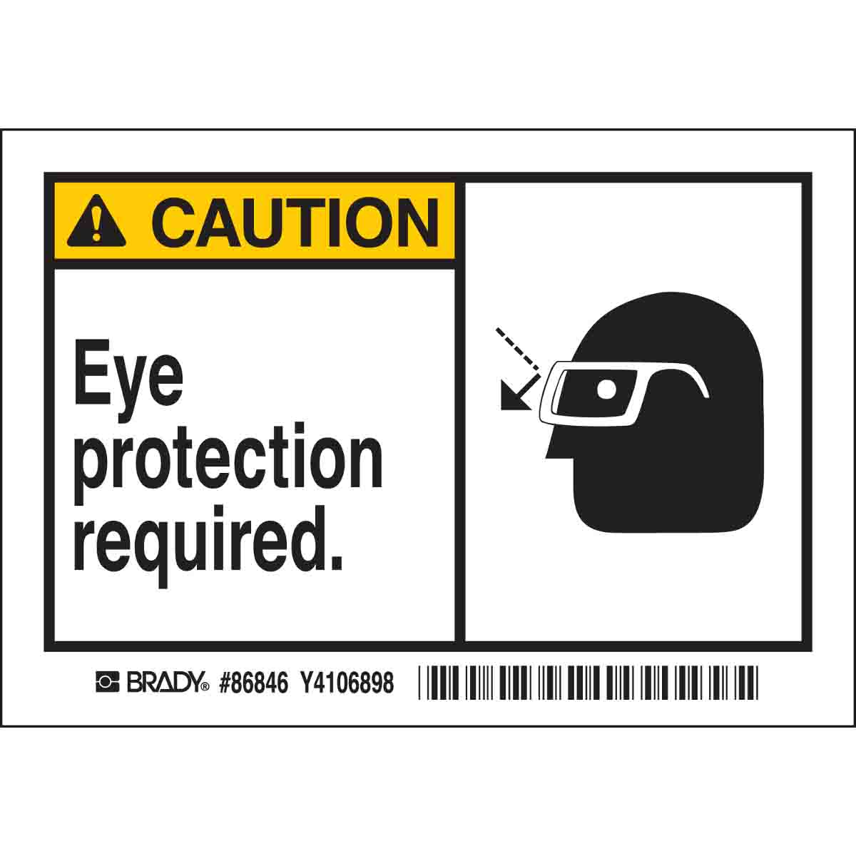Brady CAUTION EYE PROTECTION REQUIRED. Labels | 캐시바이