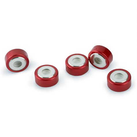 Restek SPME Vial Cap, 20mm, Red Bi-Metal Crimp with MicroCenter PTFE ...