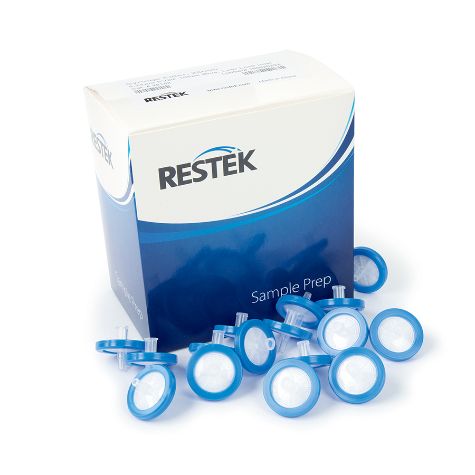 Restek Syringe Filter, 25mm, 0.22um PVDF 100pk Blue Luer Lock Inlet | 캐시바이